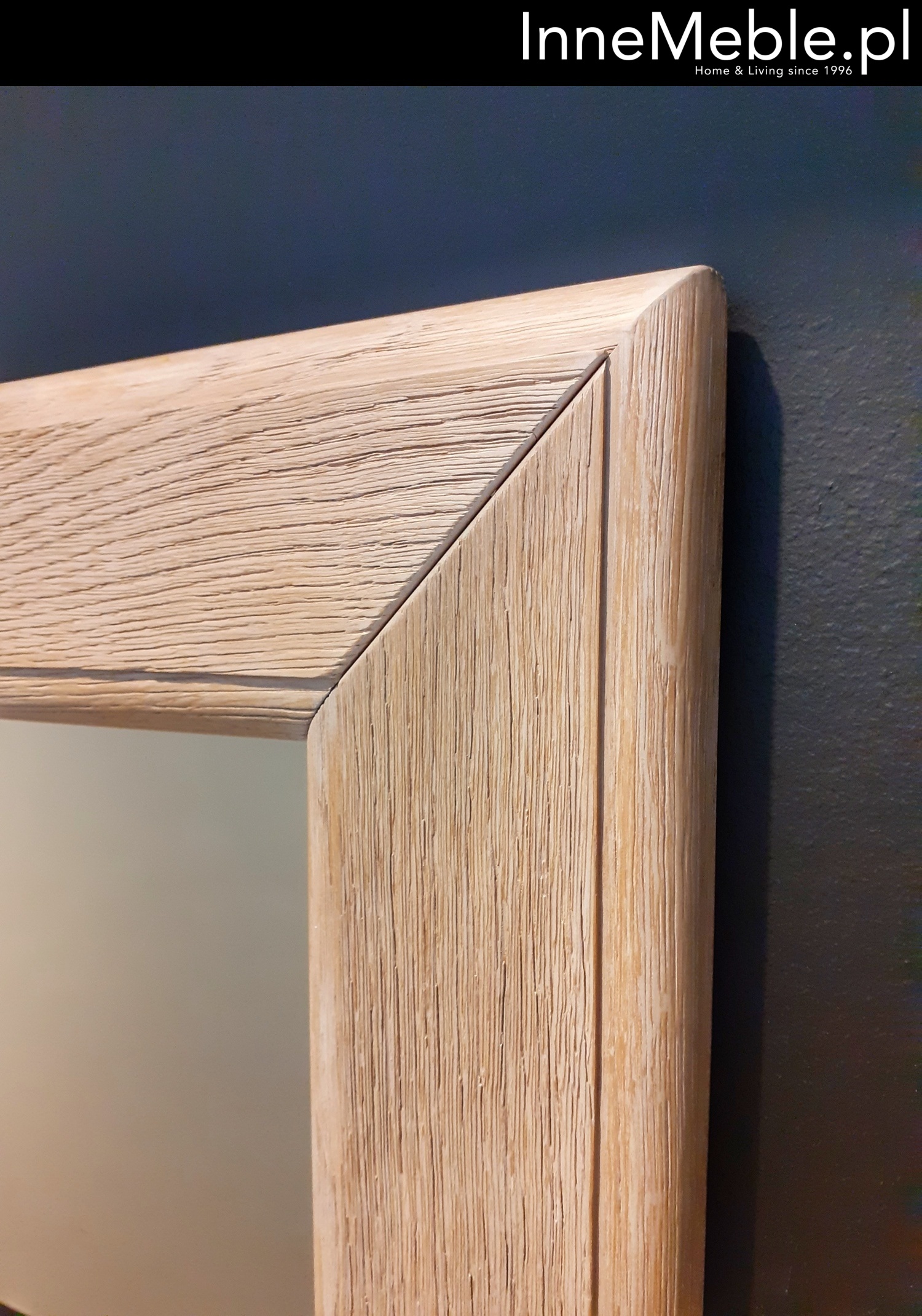 Duże drewniane lustro w drewnianej ramie, rama bielona, dębowa rama do ...